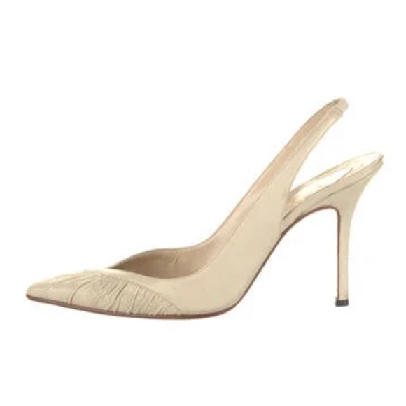 Christian Louboutin | Shoes | Christian Louboutin Cream Slingback Pumps ...